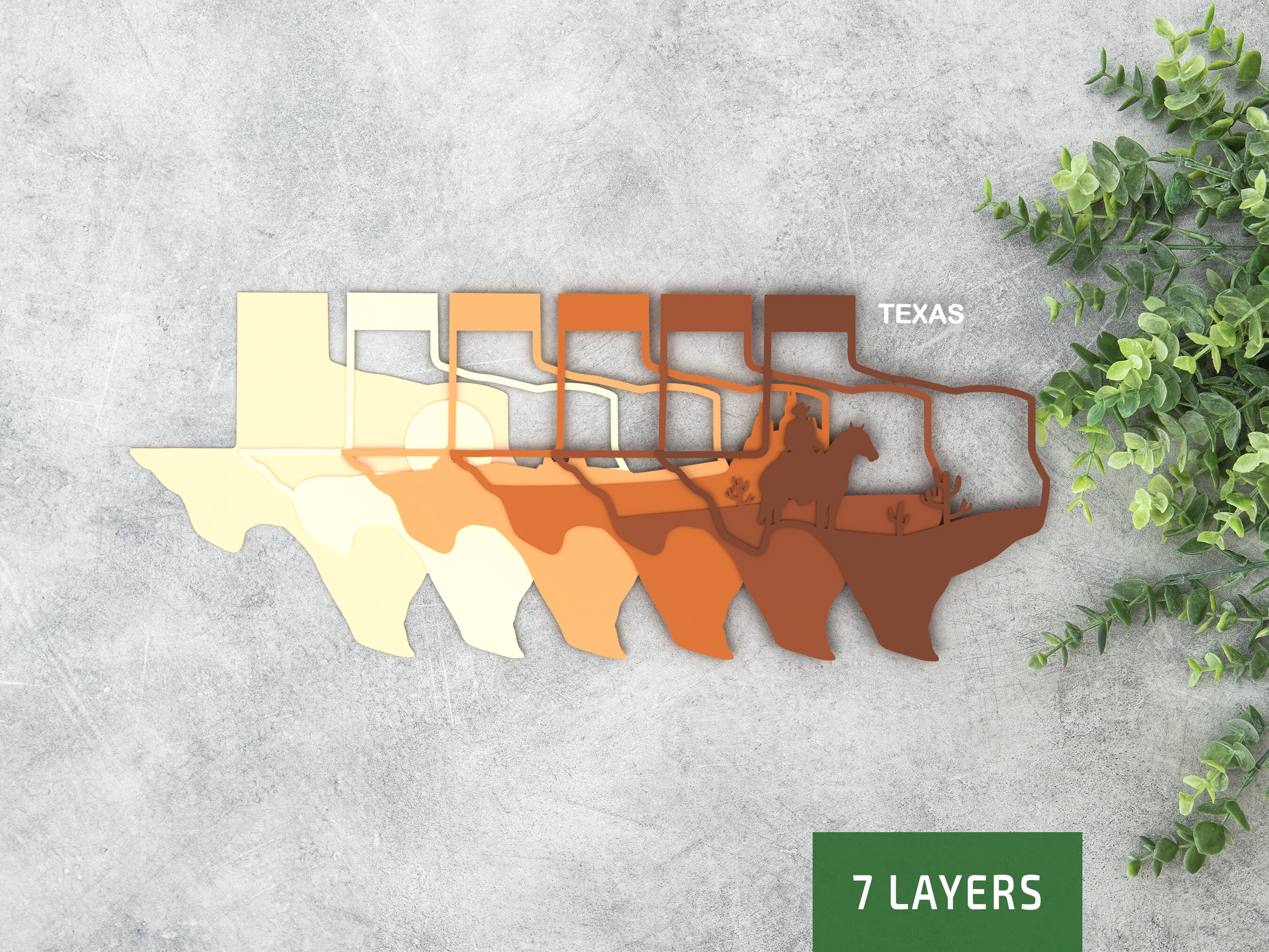 Texas USA States Layered SVG Laser Cut File, Glowforge , Multilayer Svg ...