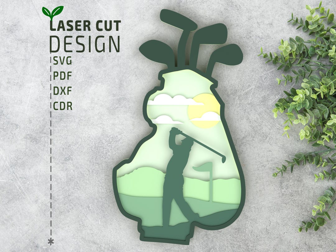 Golf Bag SVG Layered, Laser Cut Files, Multilayer SVG, 3D Svg ...