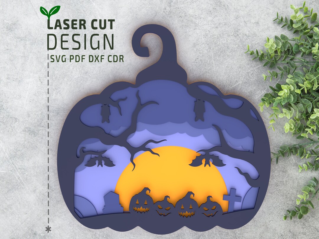 Halloween Pumpkin Laser Cut File – Layered SVG Multilayer 3D Design for ...
