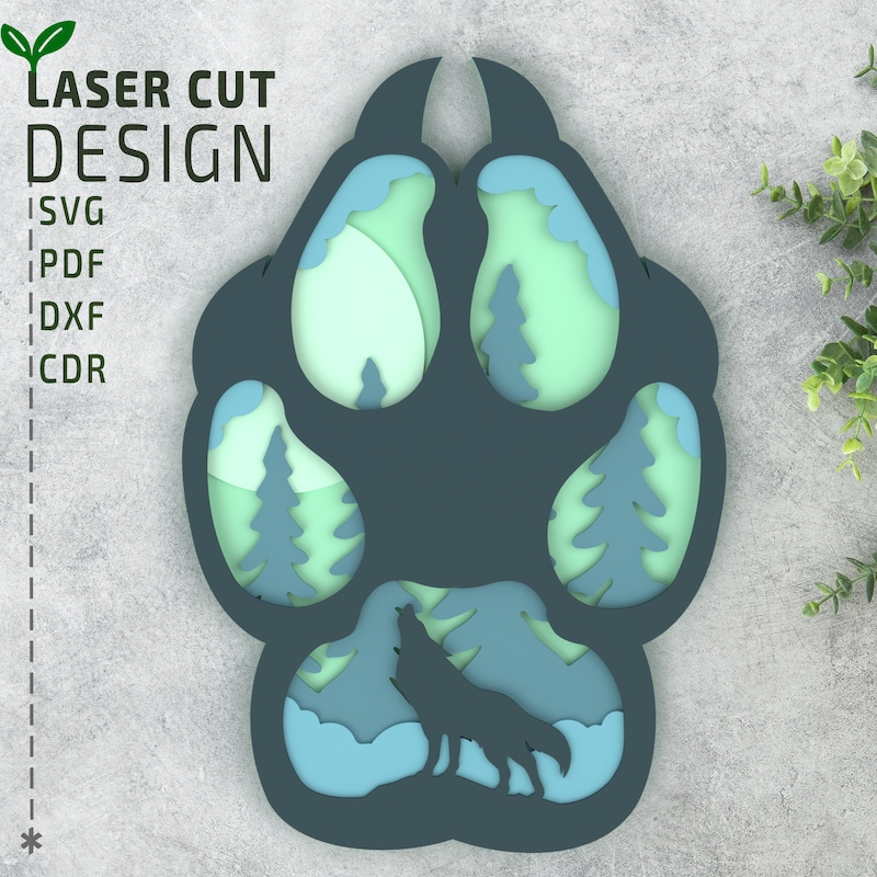 Wolf Paw Print - Etsy