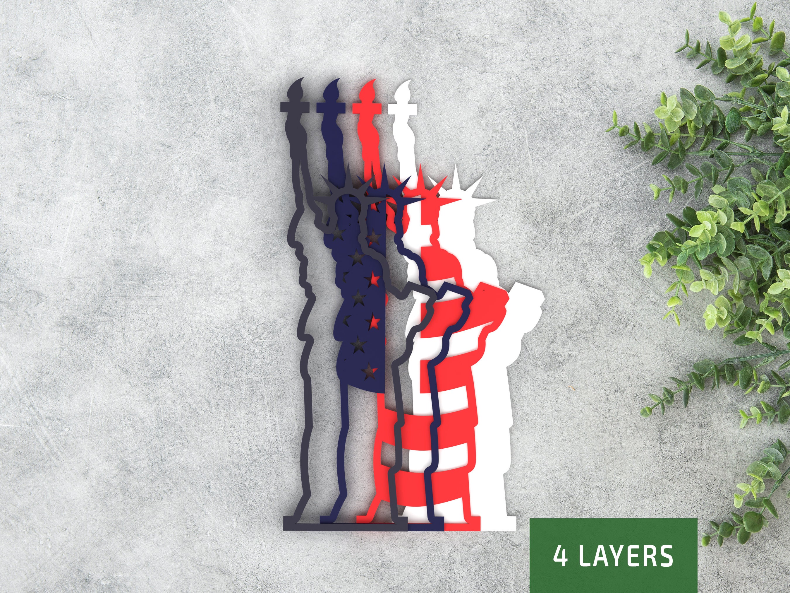 Statue of Liberty Usa Flag Layered SVG Laser Cut File for - Etsy