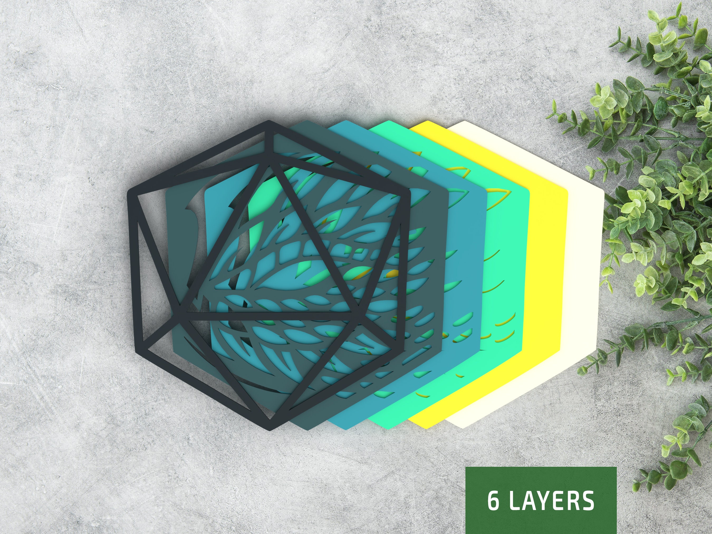 D20 Dice With Dragon Eye Layered SVG Laser Cut File for - Etsy