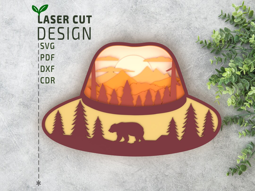 Camping Bucket Hat Layered SVG, Laser Cut Files, 3d Svg, Multilayer Svg ...