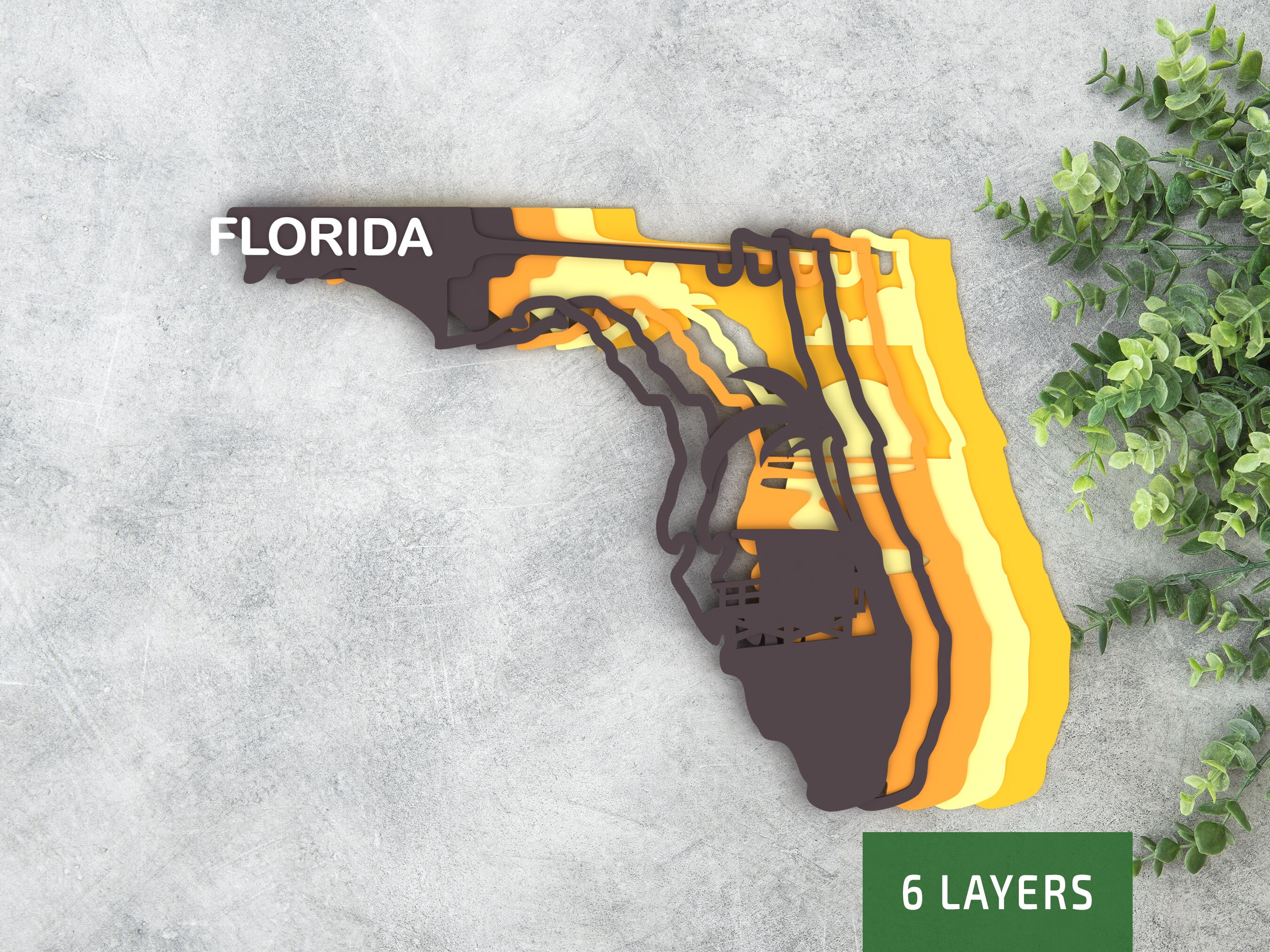 Florida USA States Layered SVG Laser Cut File, Glowforge , Multilayer ...
