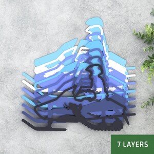 Snowmobile Layered SVG, Laser Cut Files, Multilayer SVG, 3D Svg ...