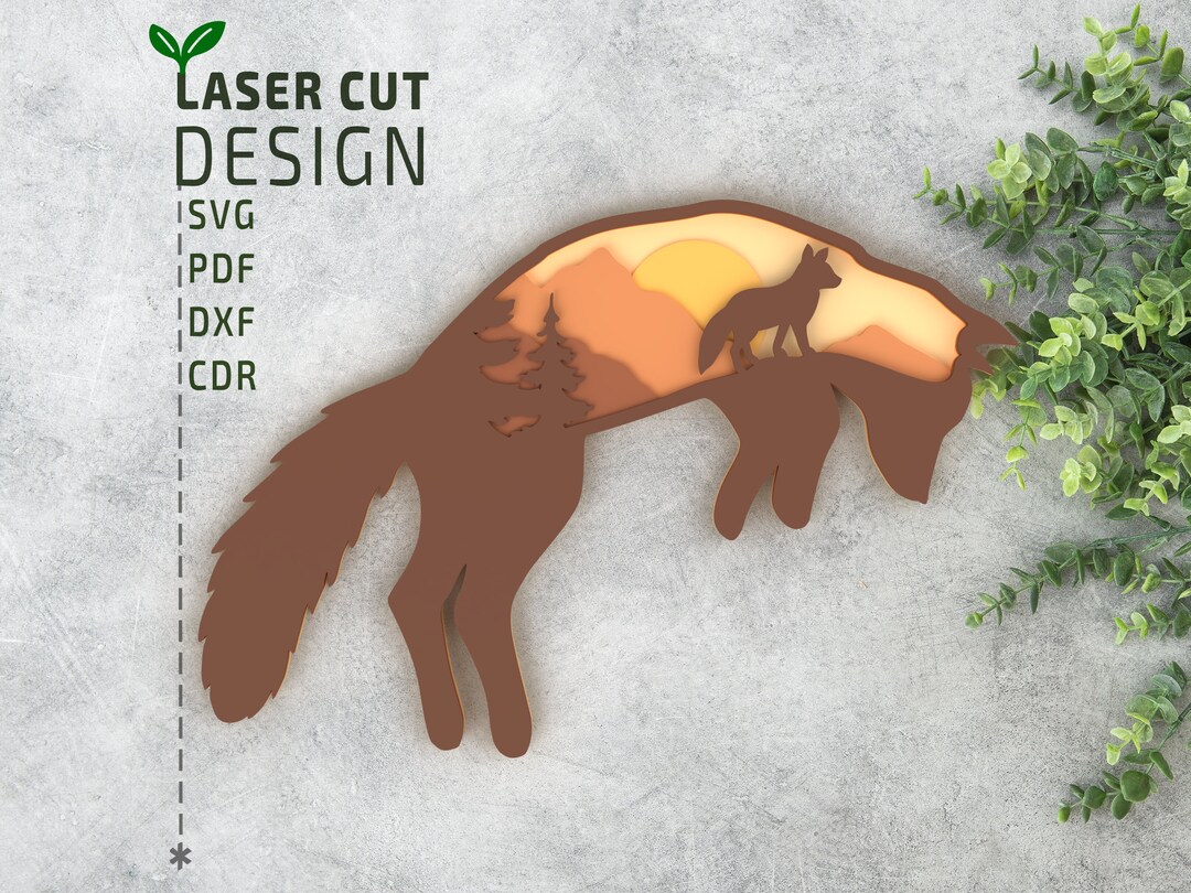 Fox Layered SVG, Laser Cut Files, Multilayer Laser Cut File, Cricut Svg ...