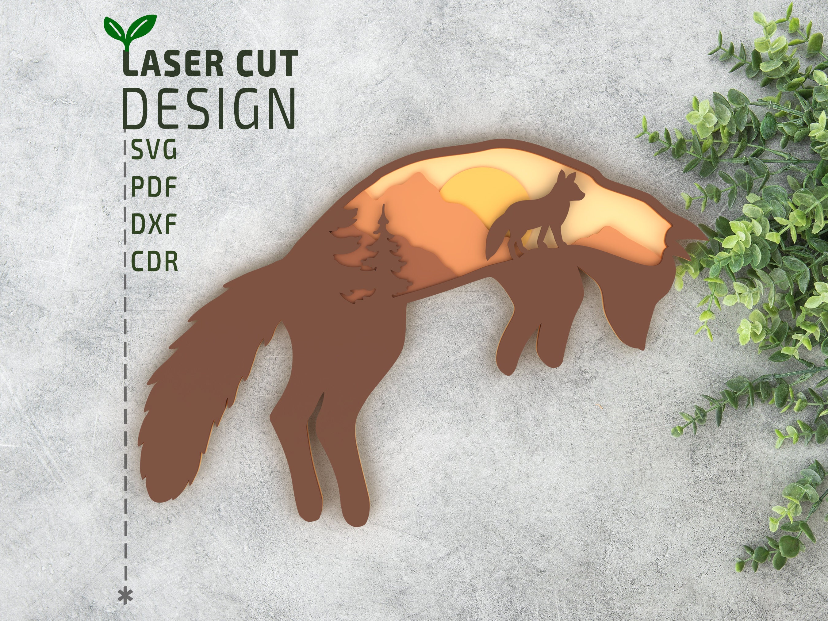 Fox Layered SVG Laser Cut Files Multilayer Laser Cut File - Etsy