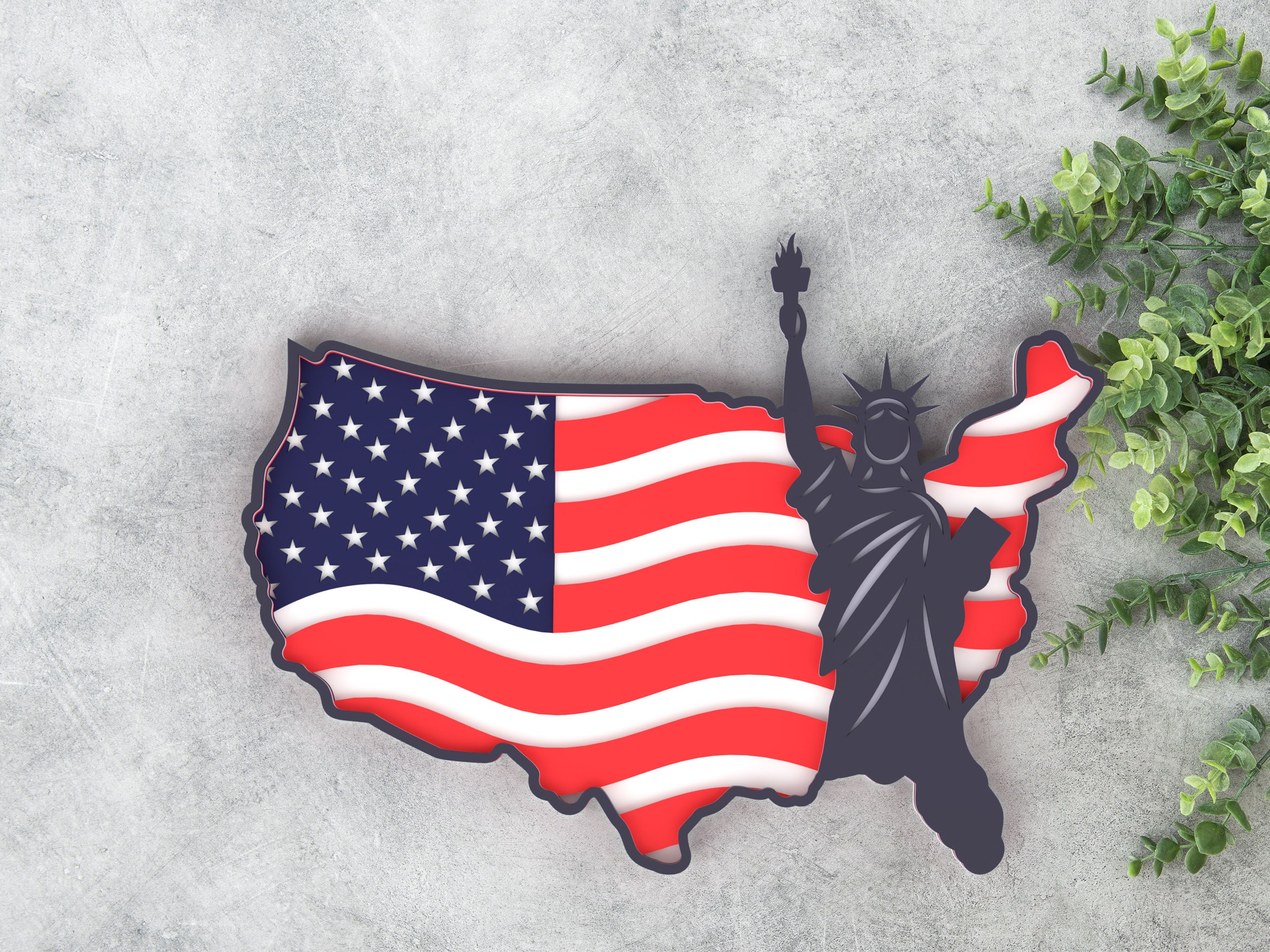 American Flag Bundle Layered SVG Cut File for Laser Cutting and Paper ...