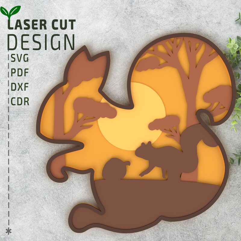 Squirrel Svg Layered 3 D - Etsy