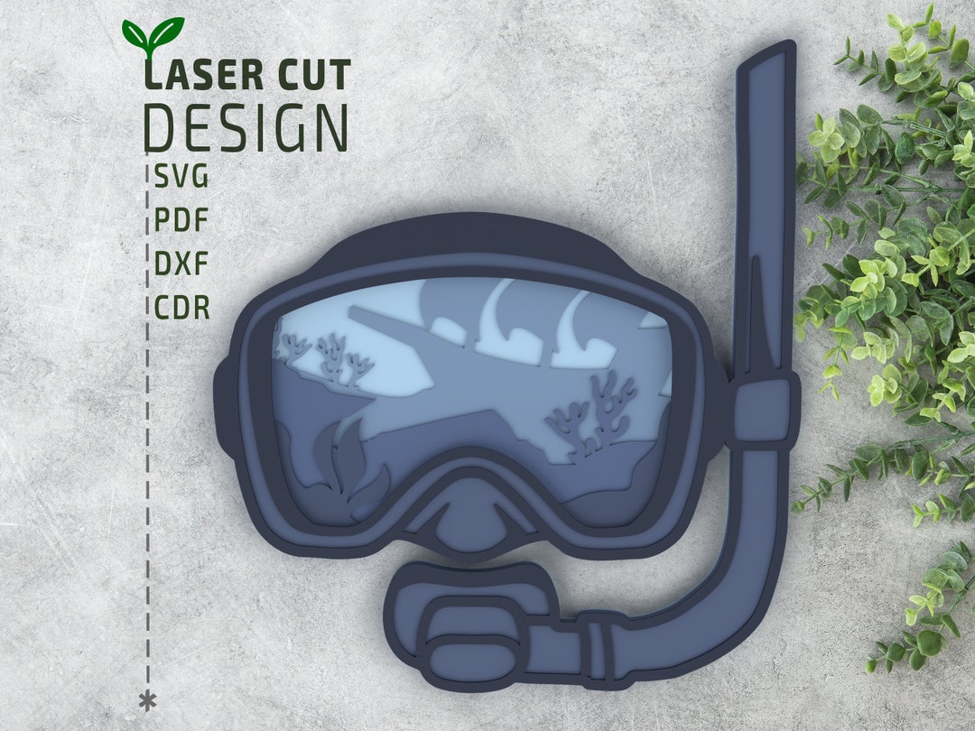 Diving Mask Snorkeling Layered SVG Laser Cut File, Multilayer Svg, 3d ...