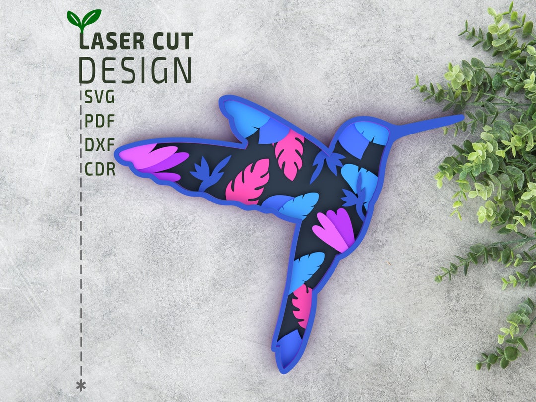 Hummingbird SVG Laser Cut Files, Layered Svg, Multilayer Svg, 3d Svg ...