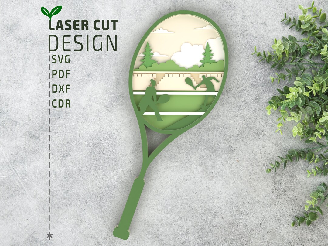 Tennis Rackett Layered SVG, Laser Cut Files, Multilayer SVG, 3D Svg ...