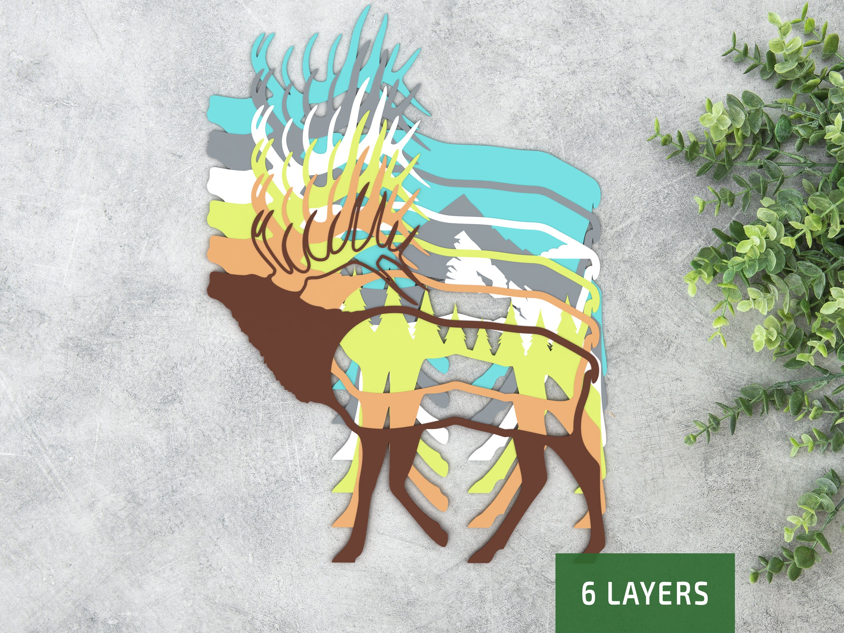 Elk Laser Cut Files SVG, Layered SVG, Multilayer Laser Cut File, Cricut ...
