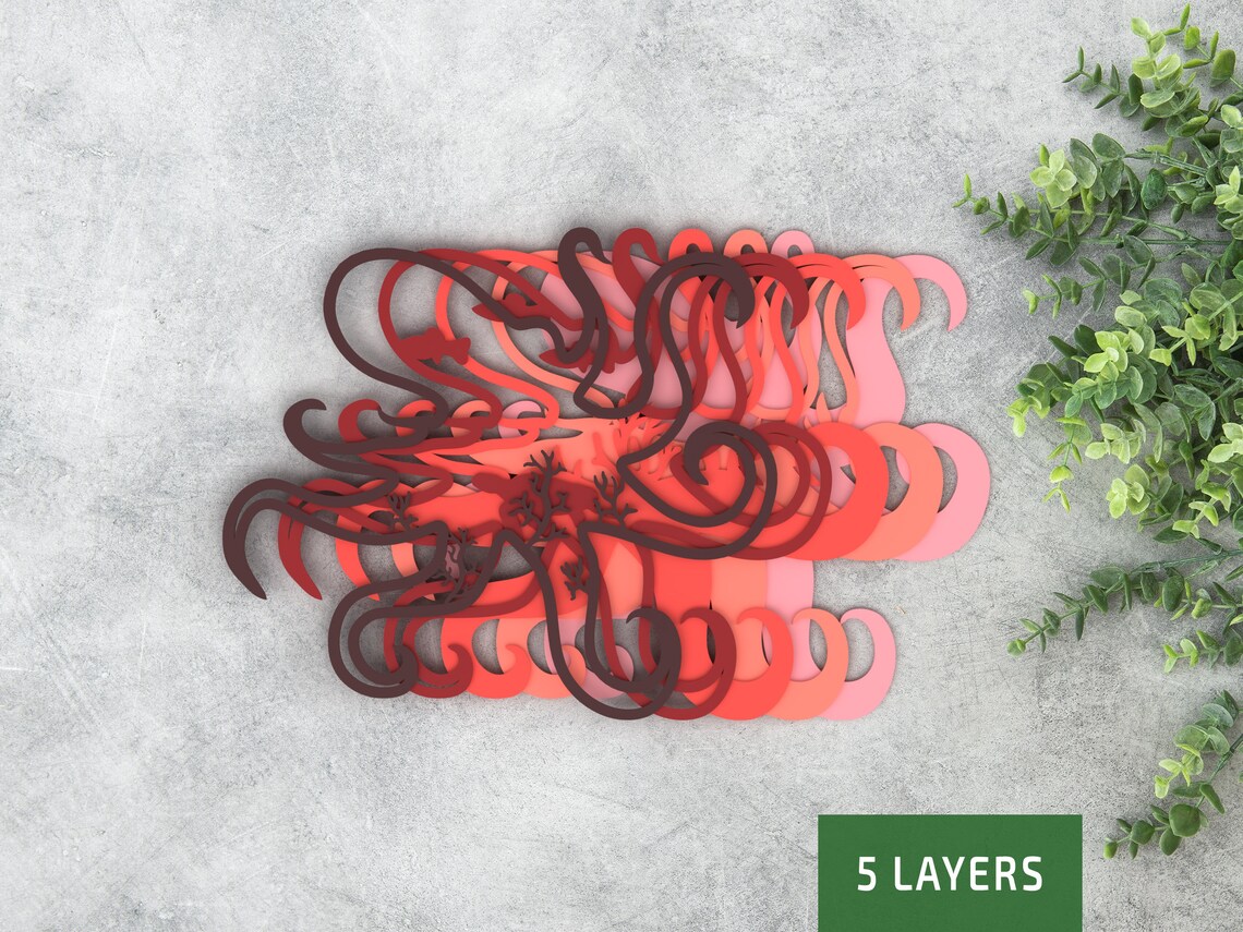 Octopus Layered SVG Cut File for Laser Cutting, Paper Cutting ...