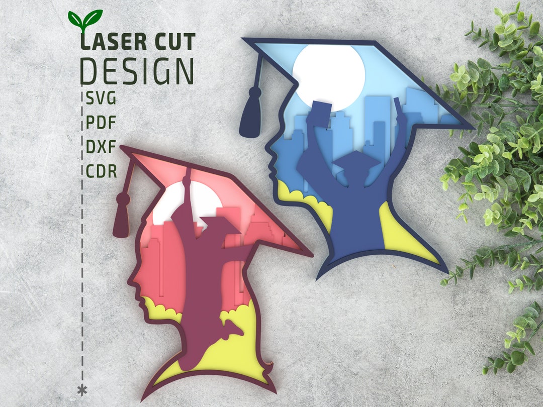 Graduate Male and Female Layered SVG, Laser Cut Files, Multilayer Svg ...