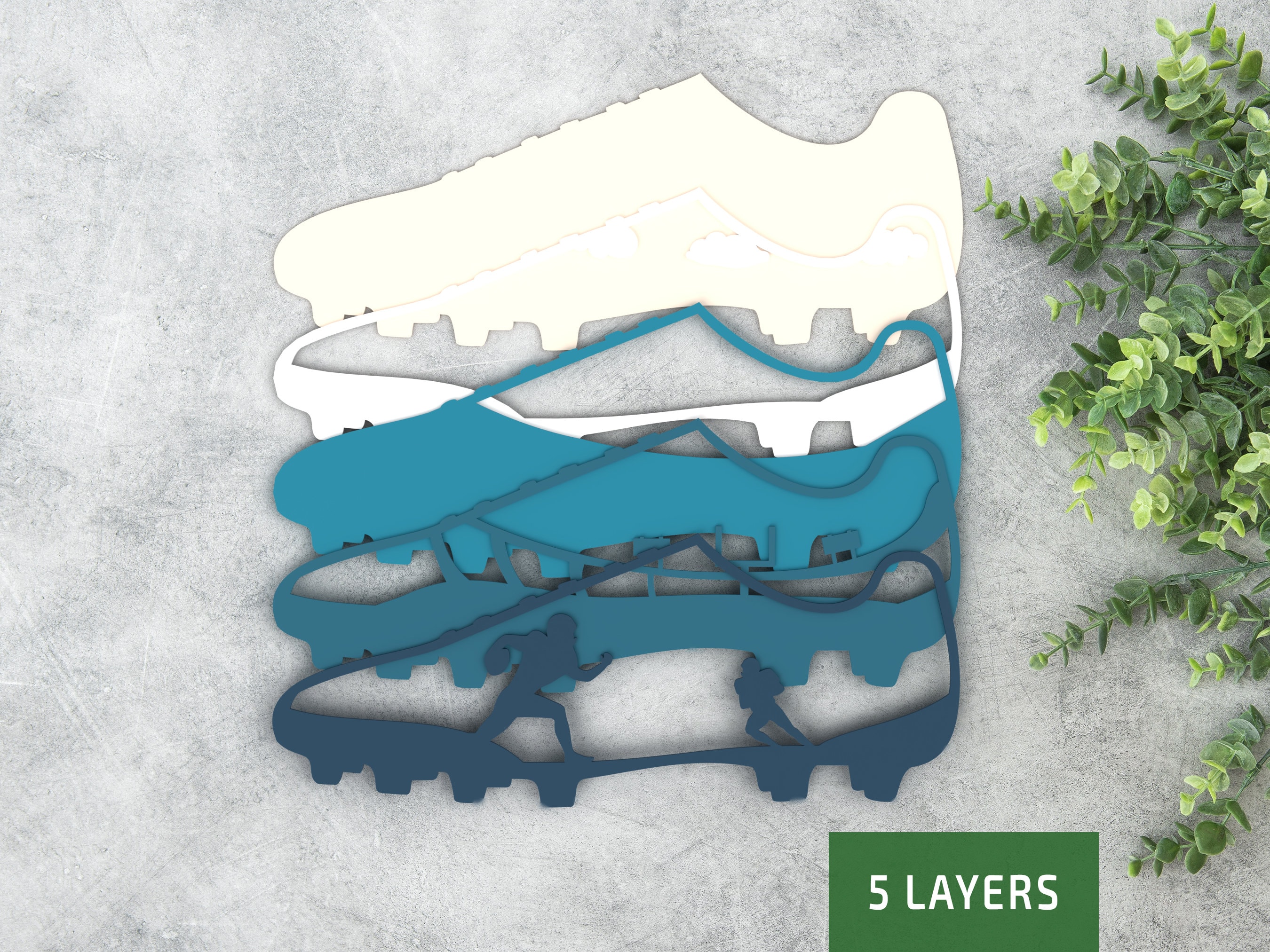 American Football Boot Laser Cut Files SVG, Layered SVG, Multilayer ...