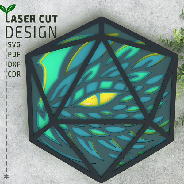Laser Cut D20 Pattern Svg - Etsy