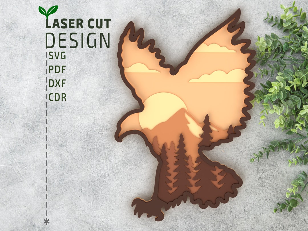 Eagle Layered SVG, Laser Cut Files, Multilayer Svg, Cricut Files ...