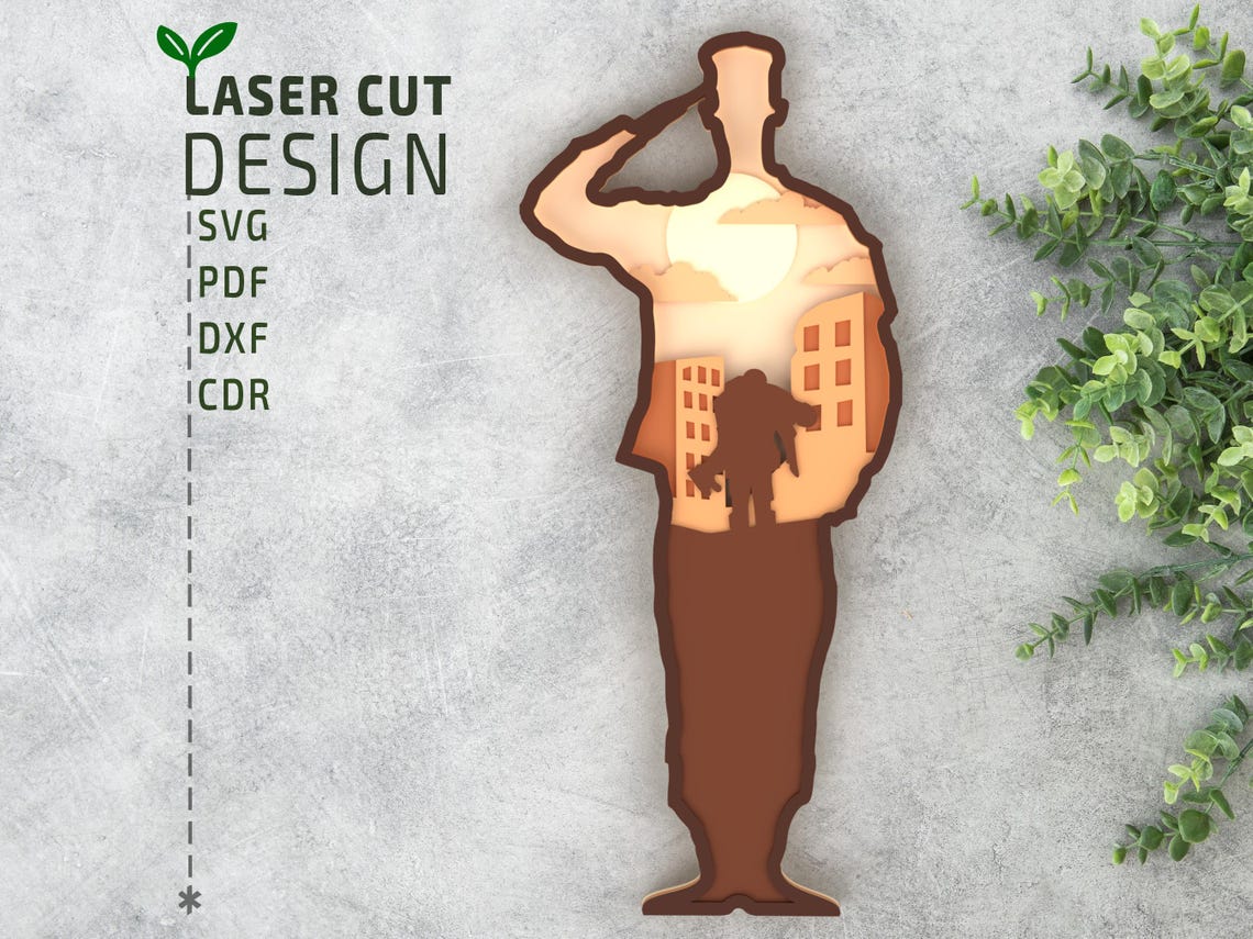 Soldier Laser Cut File – Layered SVG Multilayer 3D Papercut Design for ...