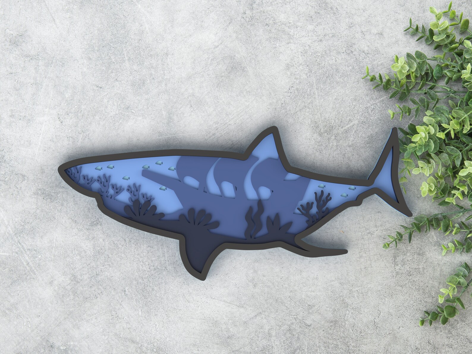 Sea Creatures Bundle Layered SVG Cut File for Laser Cutting, Paper ...