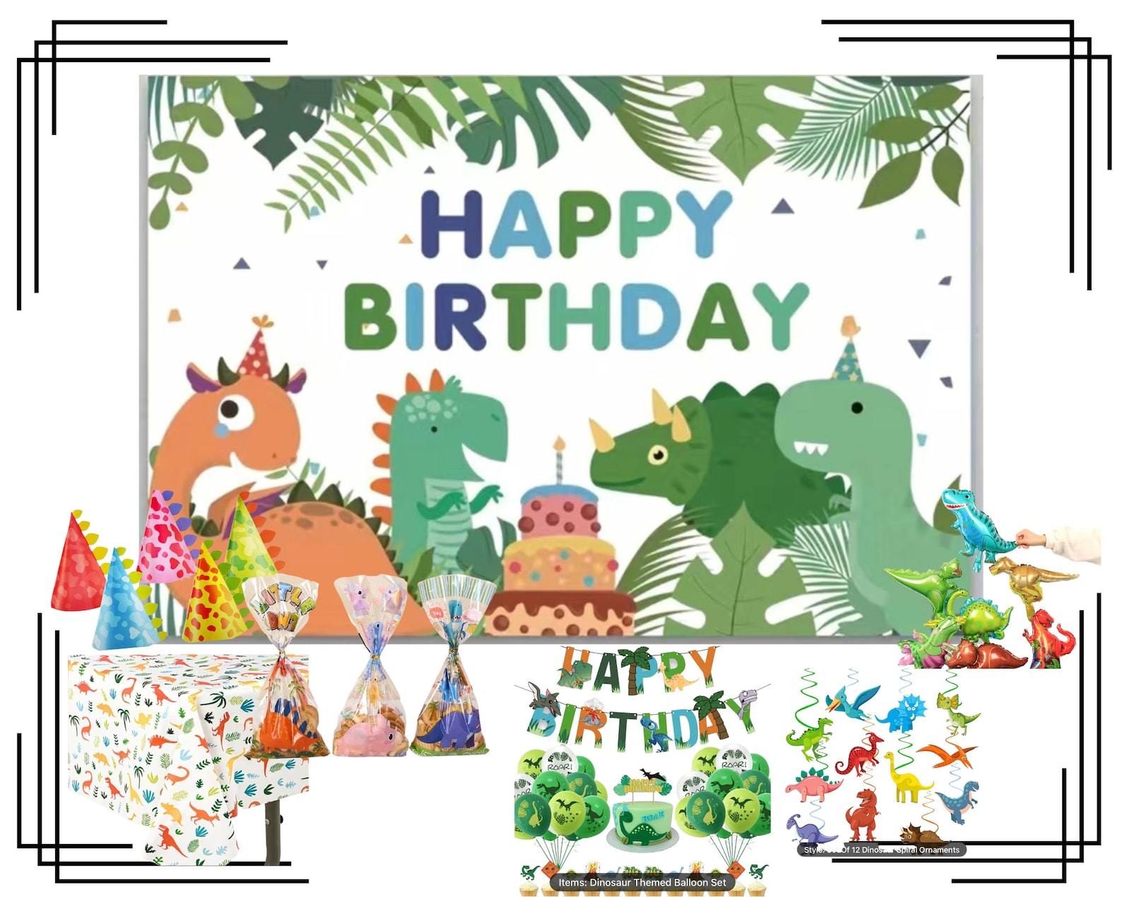 Green Dinosaur Birthday Party Box, Birthday Decorations, Birthday ...