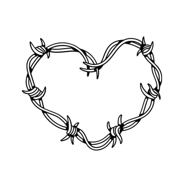 Barbed Wire Heart - Etsy