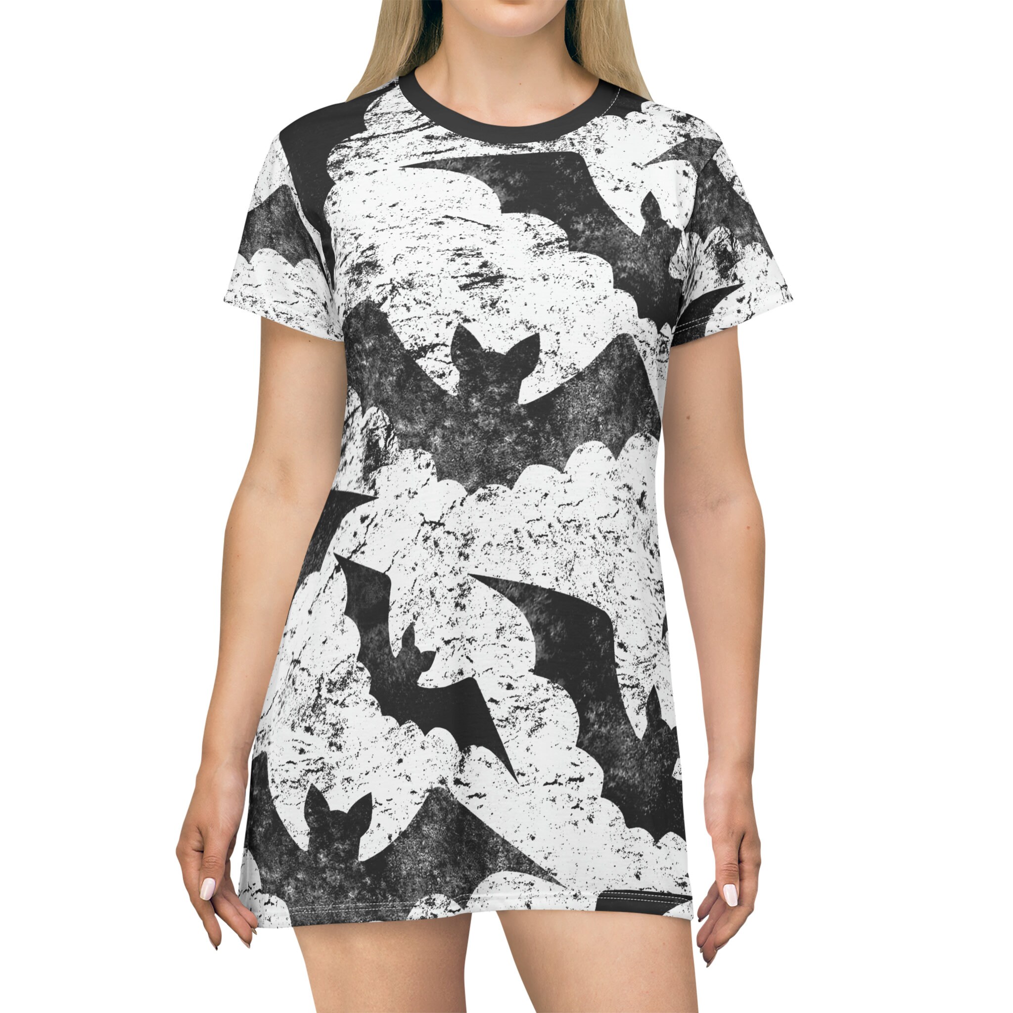 Gothic Vampire T-shirt Dress, Gothic Bat Mini Dress, Gothic Dress ...