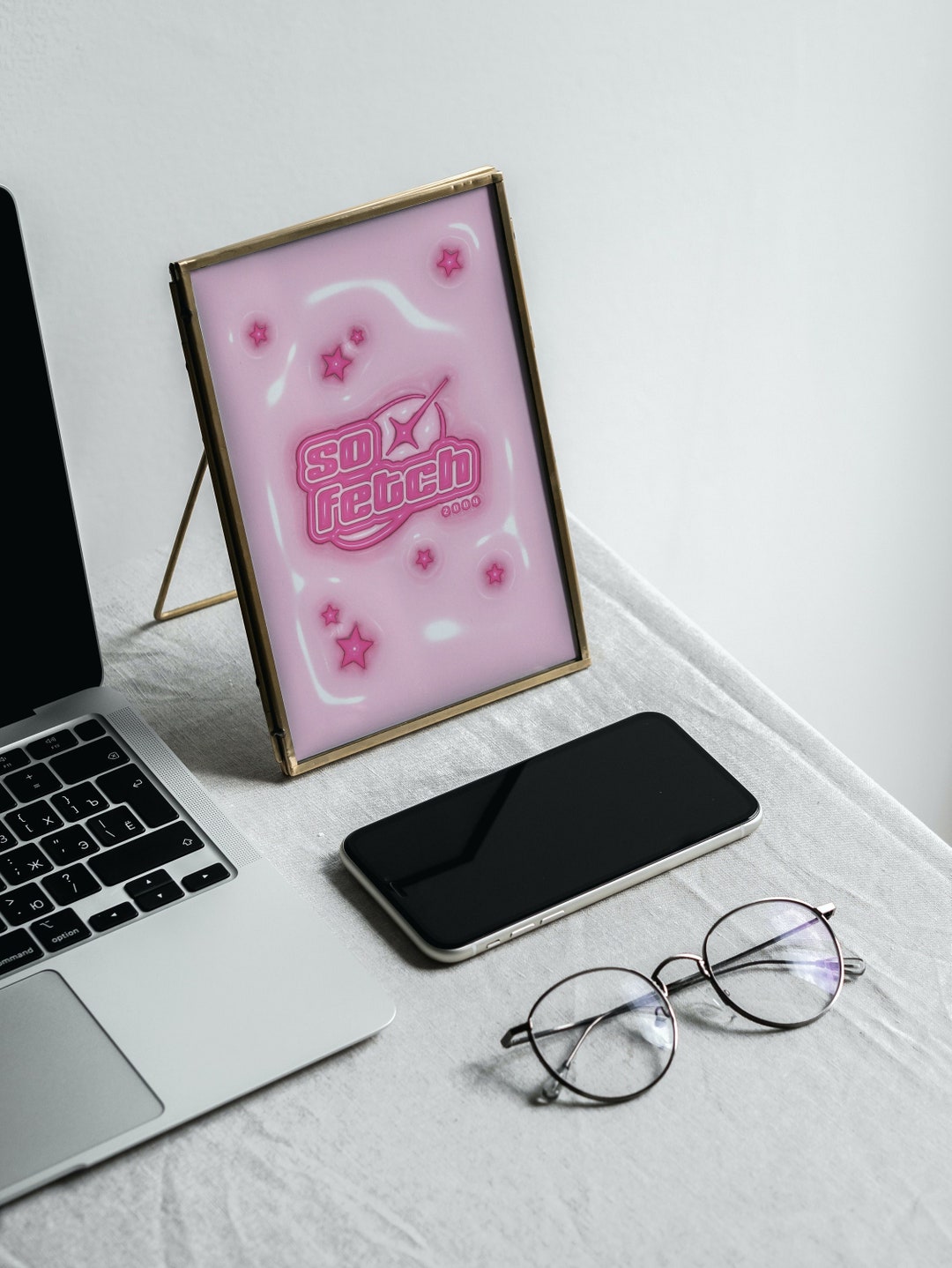 Mean Girls Poster Print Fetch Quote Y2k Aesthetic Bubble Chrome 3D ...