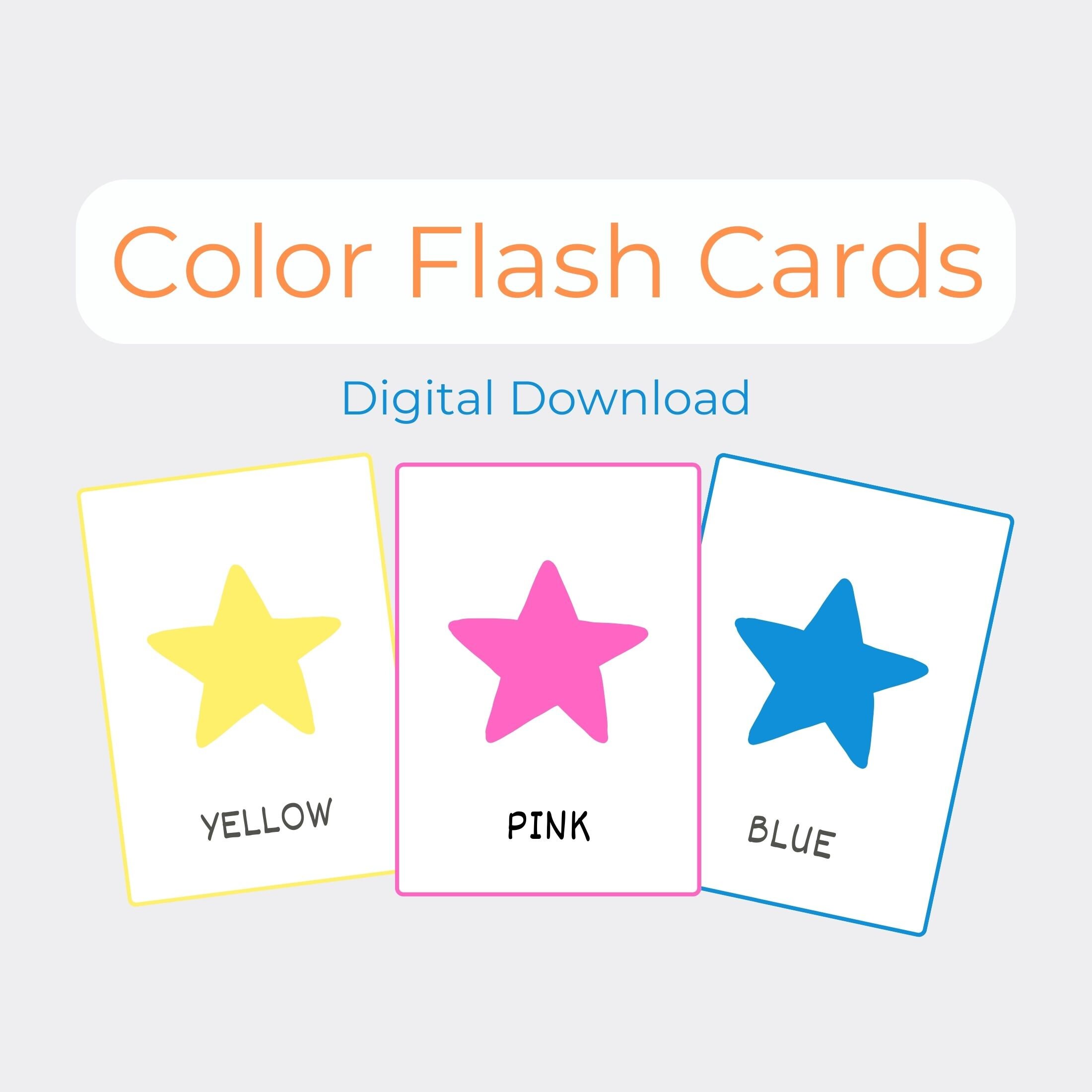 Rainbow Color Flash Cards, Learning Colors Flash Cards, PRINTABLE Home ...