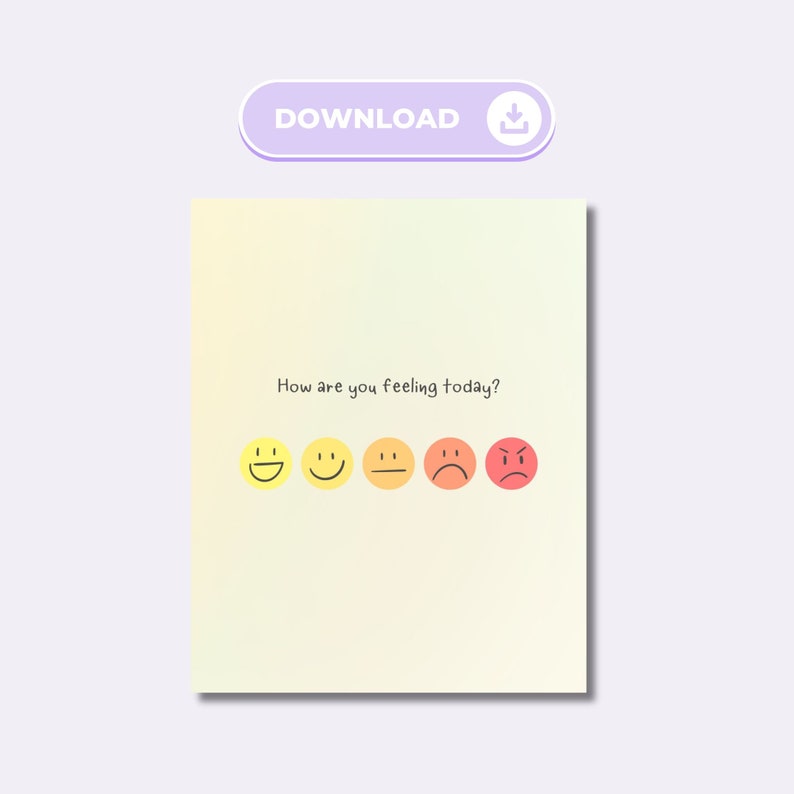 Emotions Chart, Feelings Print, PRINTABLE Wall Art, Montessori ...