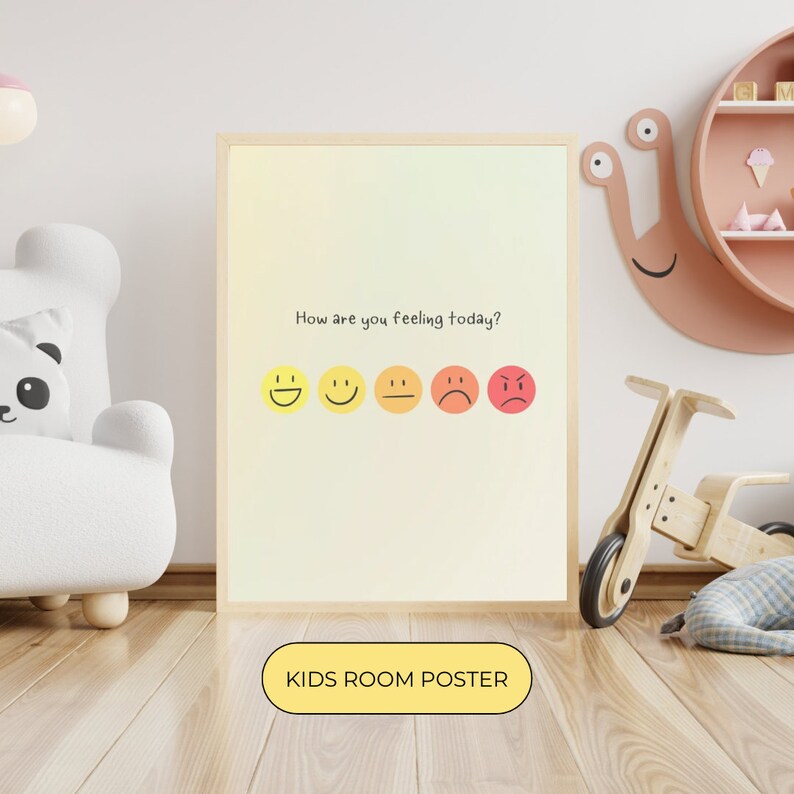 Emotions Chart, Feelings Print, PRINTABLE Wall Art, Montessori ...