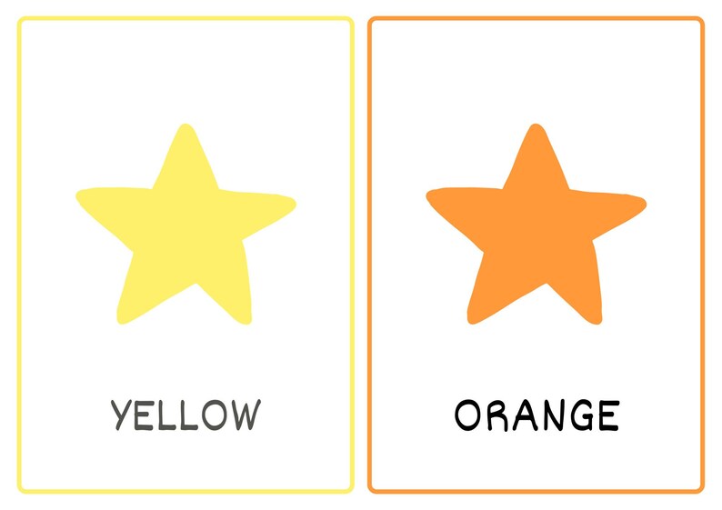 Rainbow Color Flash Cards Learning Colors Flash Cards - Etsy