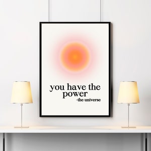 You Have the Power | Affirmation Wall Art | 70s Wall Art | Manifest ...