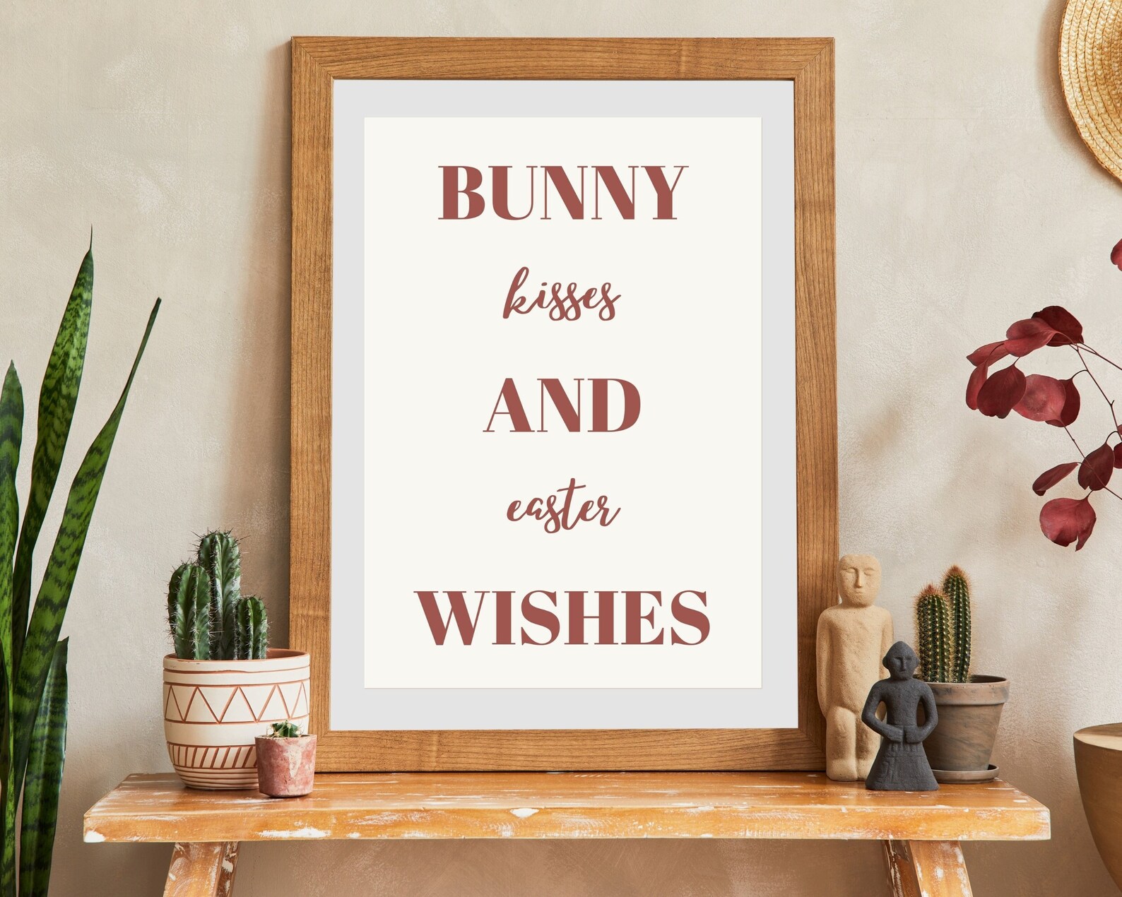 Easter Wall Art Easter Printable Wall Art Easter Decor Bunny Kisses ...