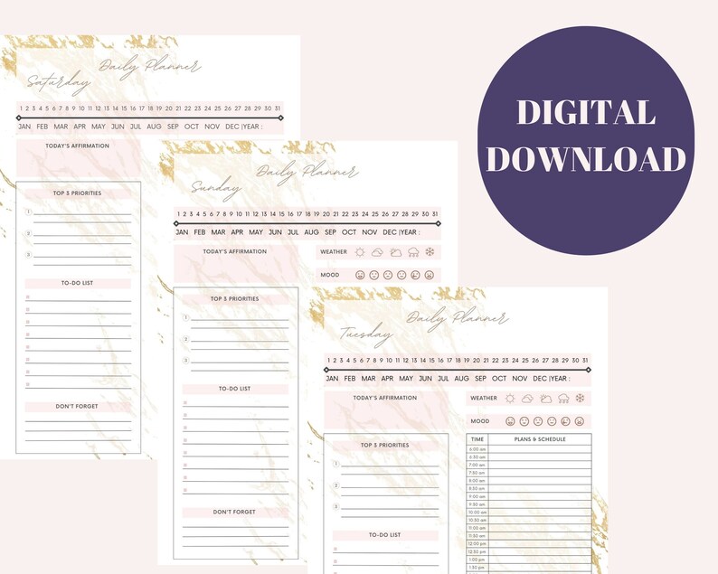 Printable Daily Planner Day Planner Printable iPad Planner Daily ...