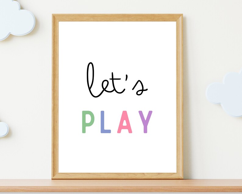 Let's Play Let's Read Let's Learn Let's Create Set of 4 Playroom Prints ...