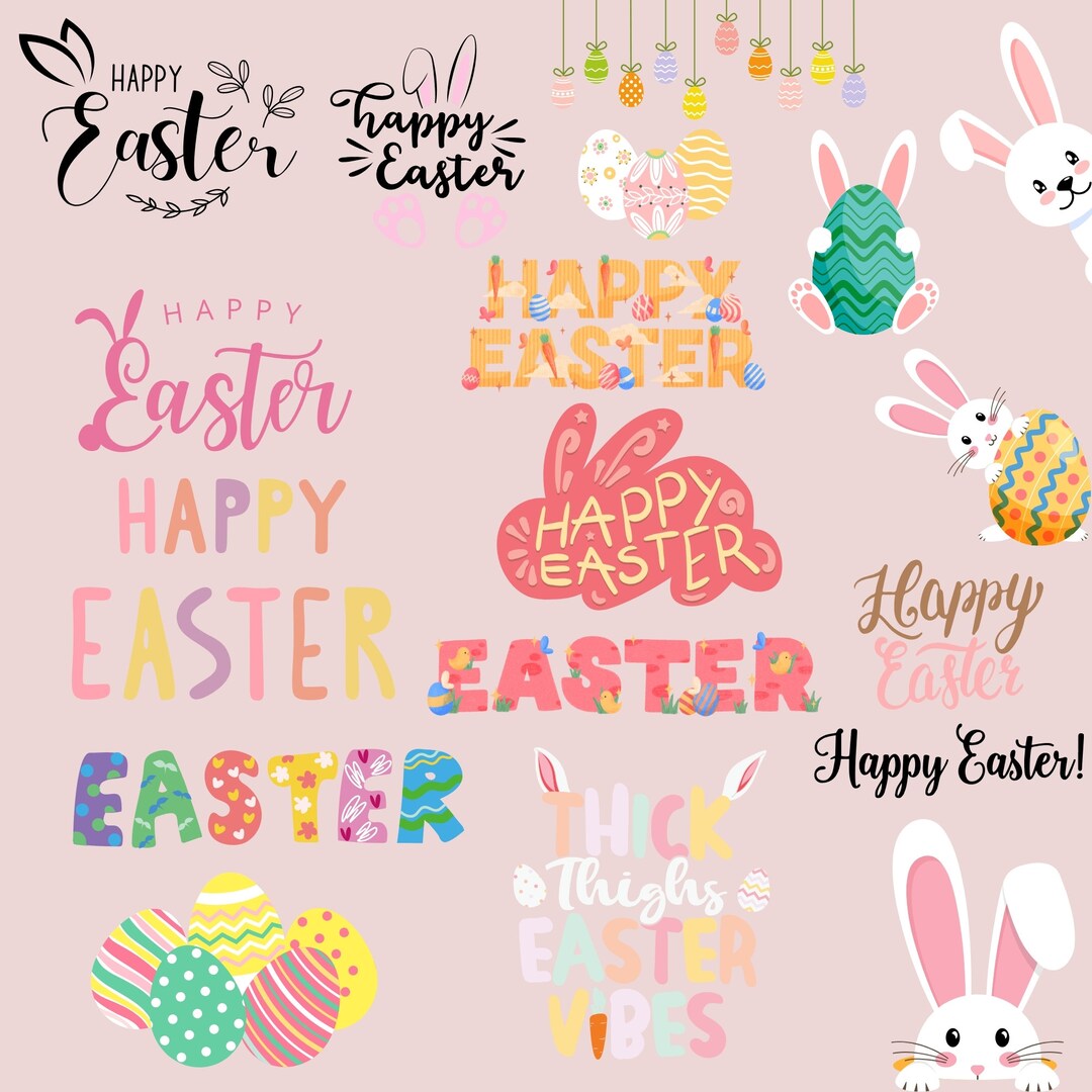 Easter SVG 18 Pack Bundle, Happy Easter SVG, Easter Bunny SVG, Easter ...
