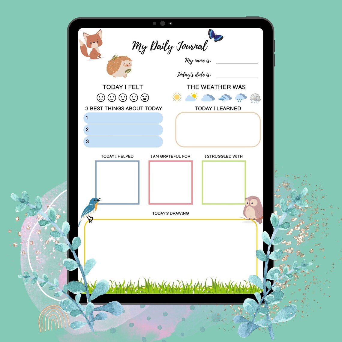 Kids Daily Journal Printable Journal for Kids Diary for Children Kids ...