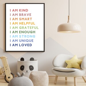 Affirmations for Kids, Classroom Posters, I Am Affirmations, Playroom ...