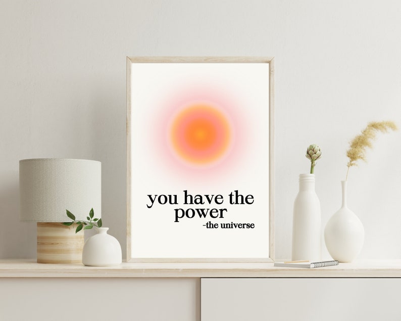 You Have the Power | Affirmation Wall Art | 70s Wall Art | Manifest ...