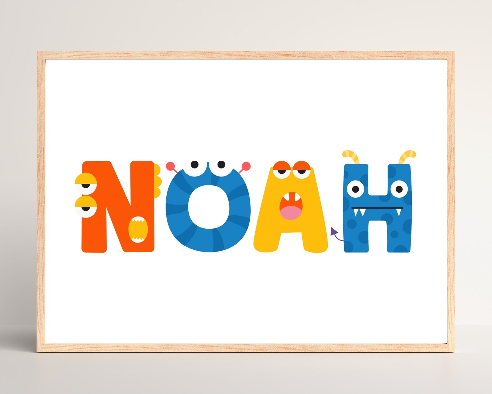 Personalized Name Print, Personalized Nursery Monster Theme Poster ...