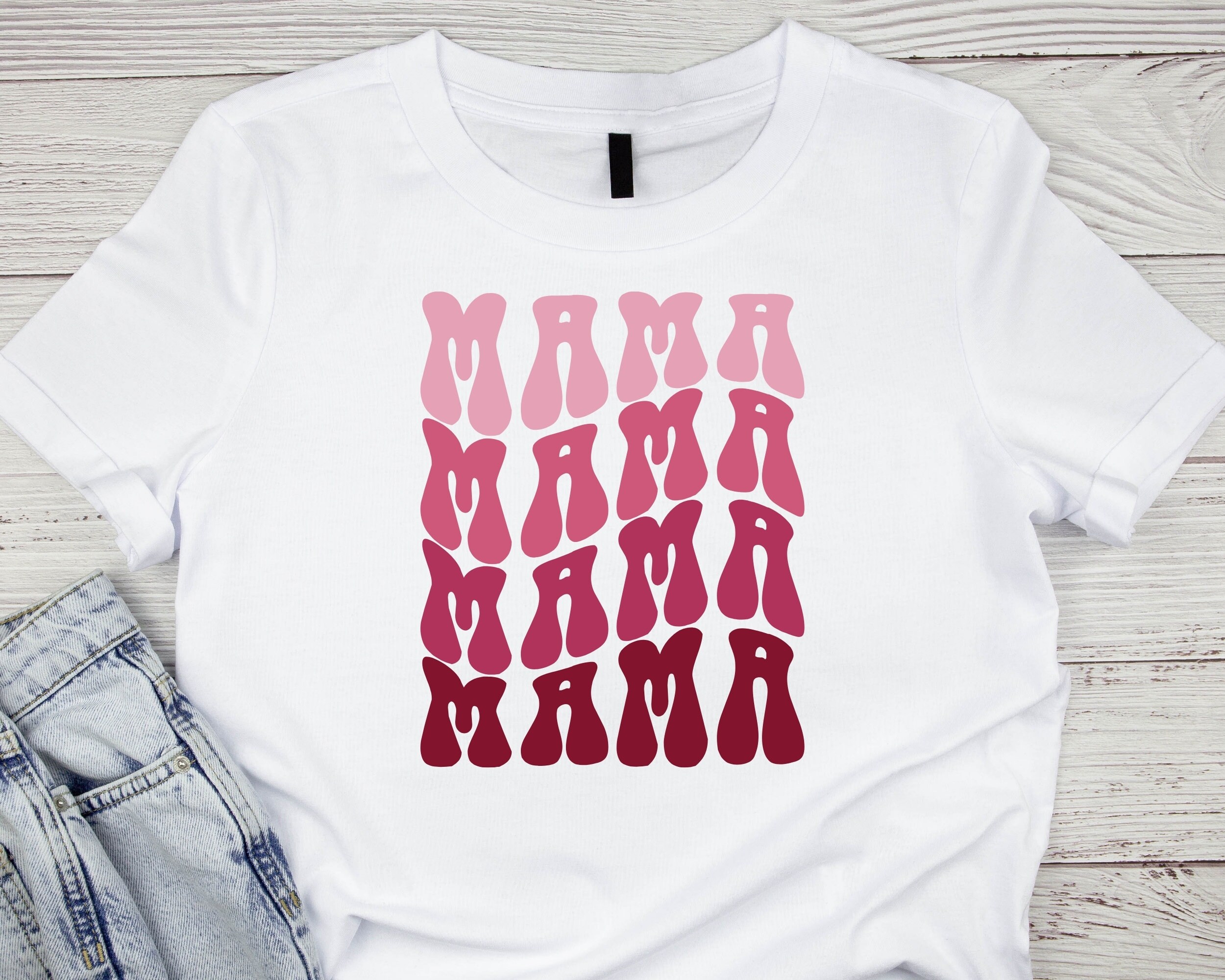 Retro Mama SVG, Stacked Mama SVG, Blessed Mom Svg, Mom Shirt Svg, Mom ...