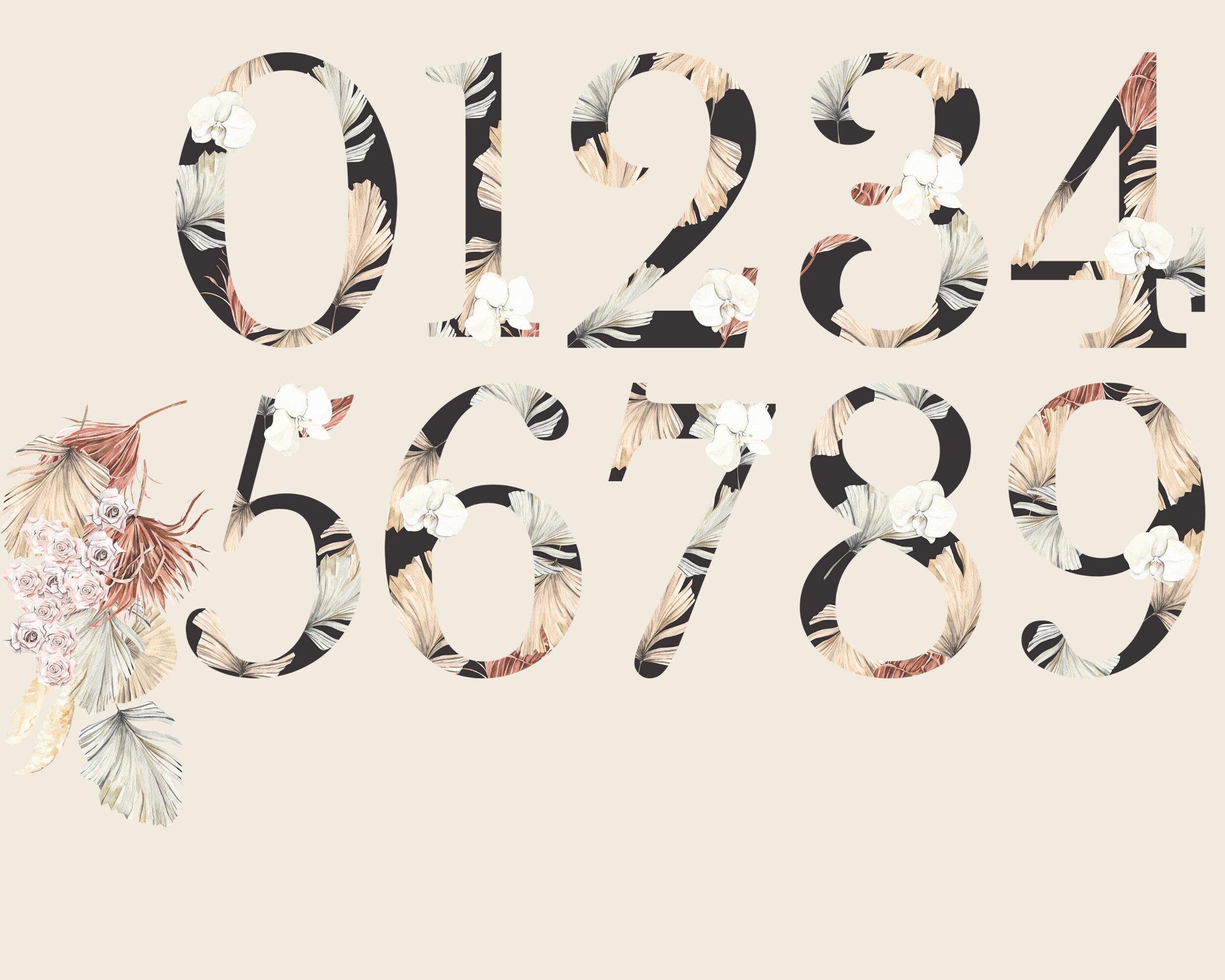 Watercolor Floral Alphabet Collection Clipart, 38 PNG Floral Alphabet ...