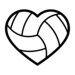 Volleyball Heart SVG, Sports Balls SVG, Heart Svg, Laser Svg Files, Cut ...