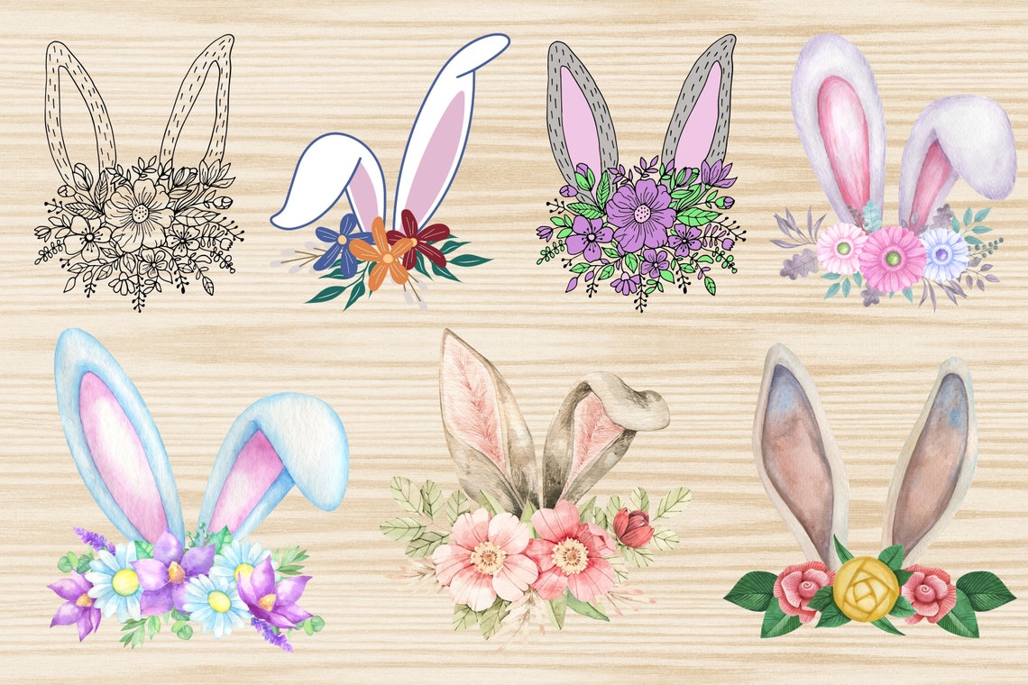 Bunny Ears SVG Bundle, Easter Cut File, Bunny Ears Svg, Easter Bunny ...