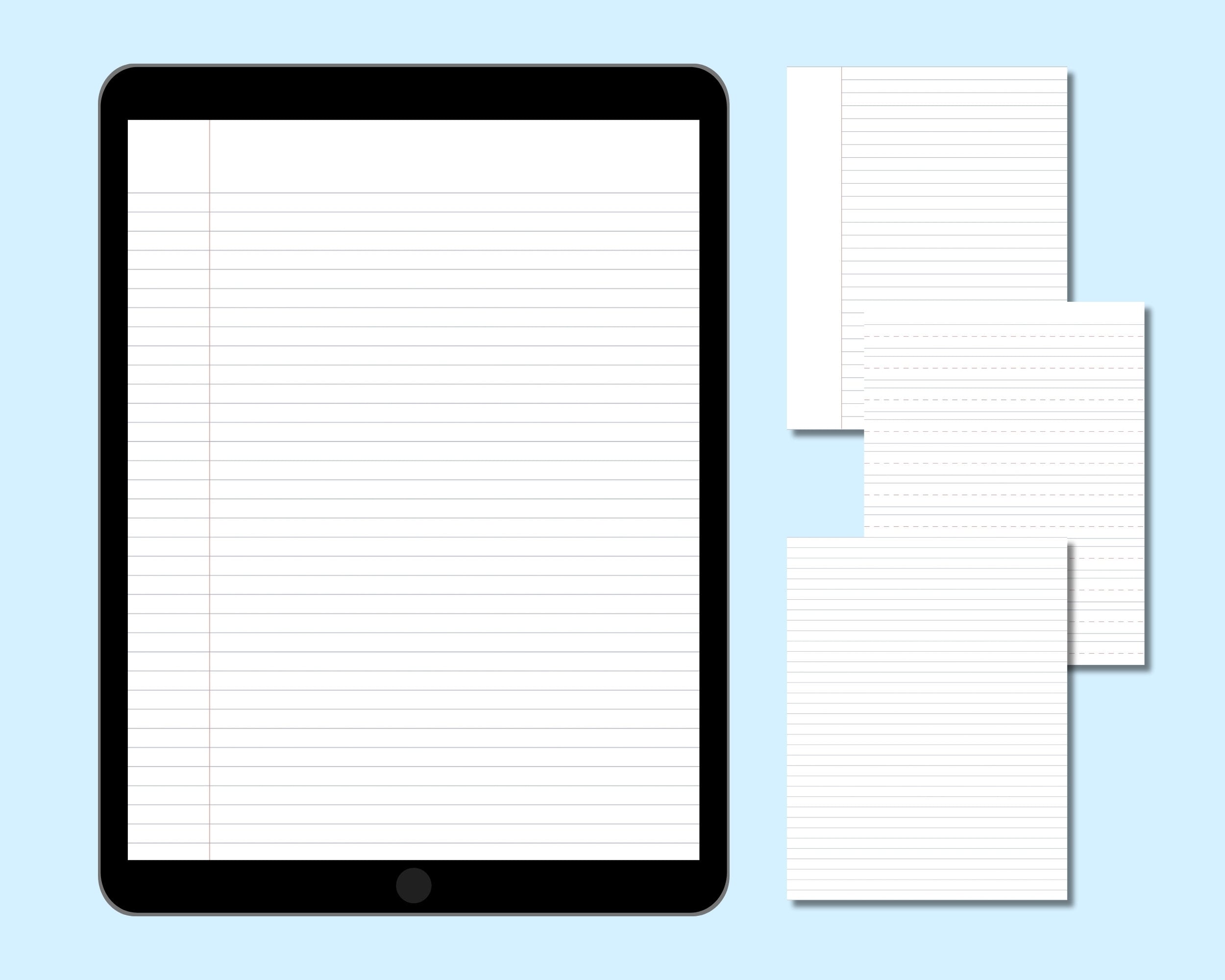 Handwriting Paper Digital, Handwriting Paper Printable, Practice ...