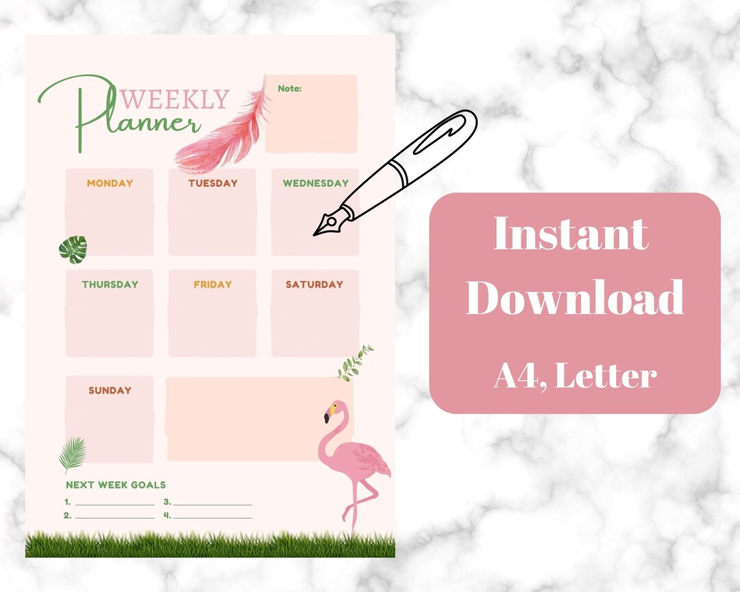 Printable Weekly Planner | Kids Weekly Planner | Undated Daily Plan ...