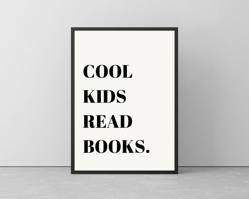 Cool Kids Read Books | Kids Reading Book | Playroom Wall Decor ...