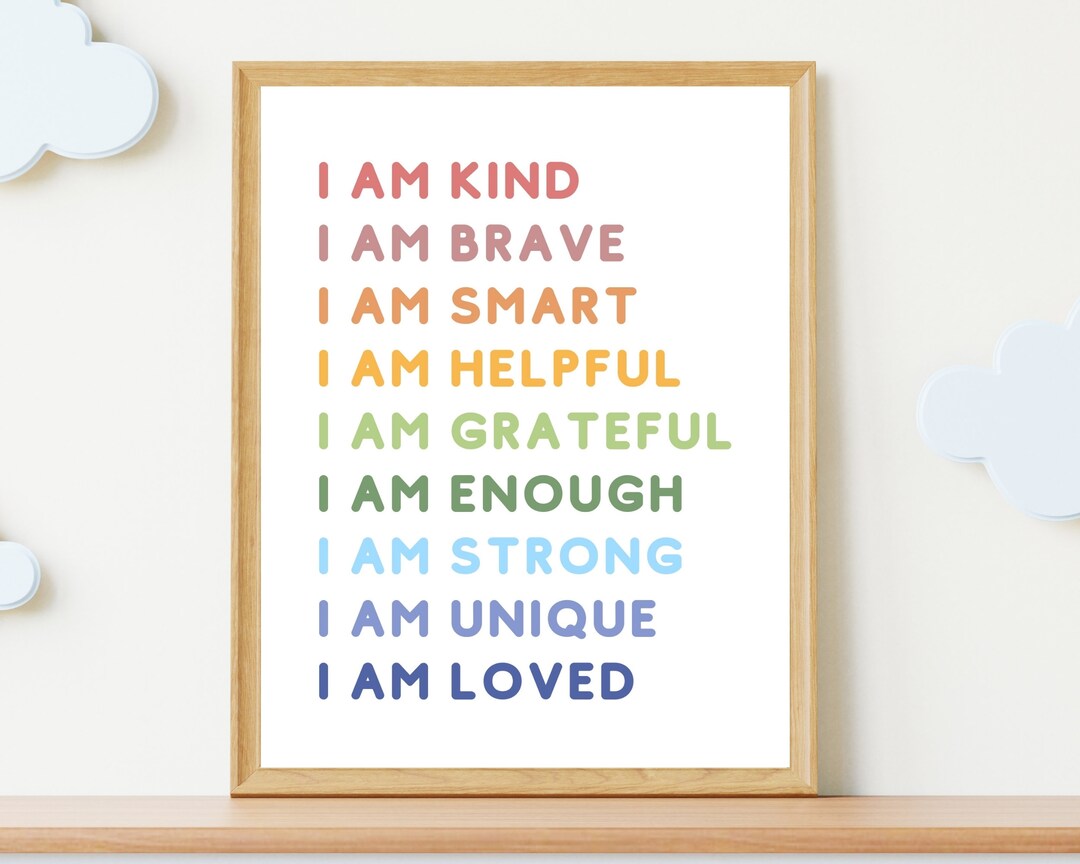 Affirmations for Kids, Classroom Posters, I Am Affirmations, Playroom ...