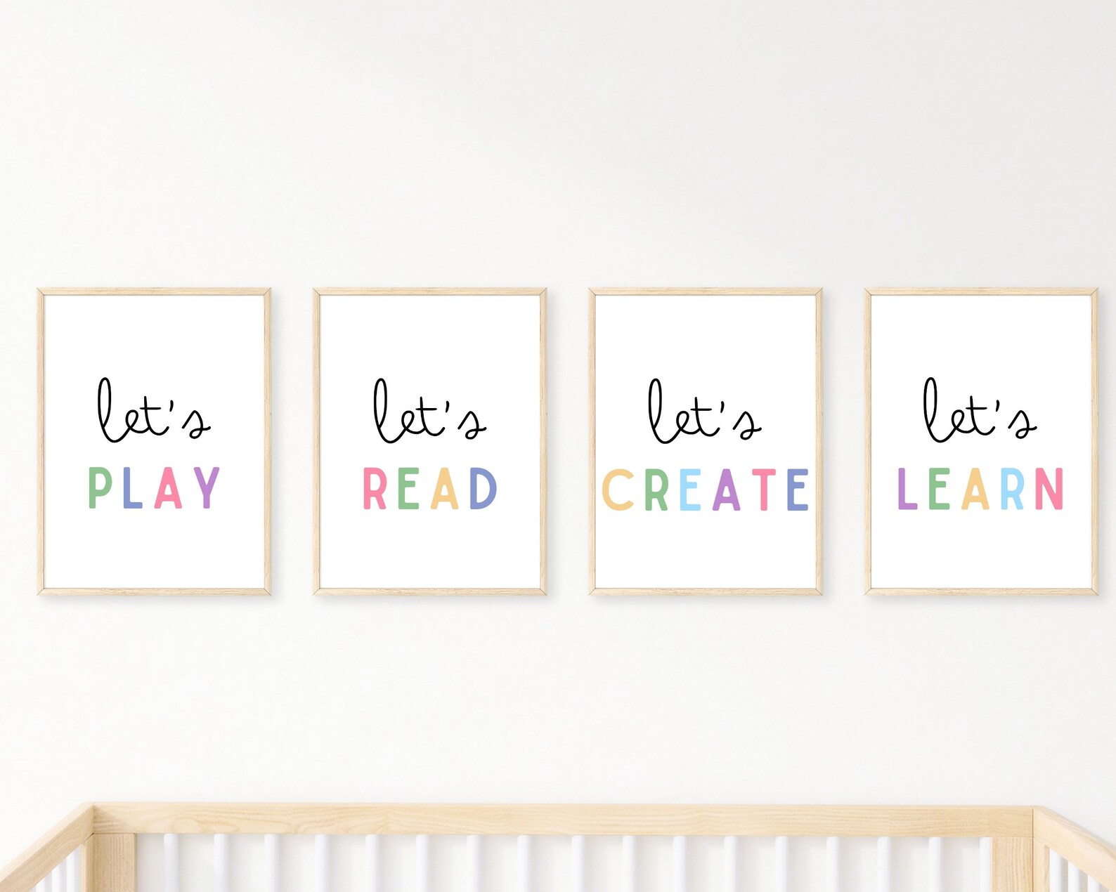 Let's Play Let's Read Let's Learn Let's Create Set of 4 Playroom Prints ...